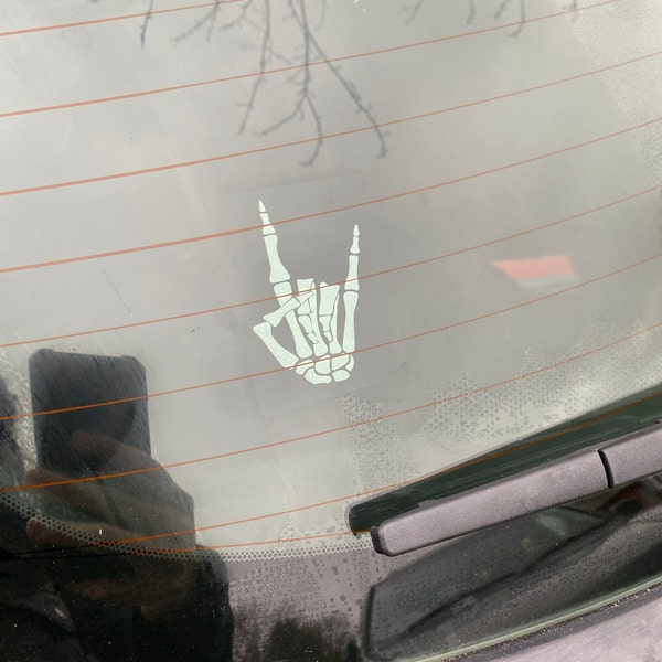 Rock on Skeleton Hand Vinyl Decal Sticker | Devil Horn Hand Sign, Metal ...