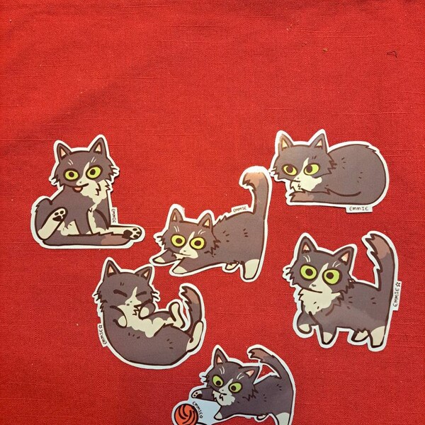 Personalized Cat Stickers - Hand Drawn | Custom Pet Stickers, Cat ...