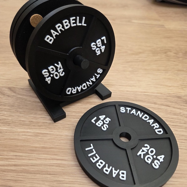 Weight Plate Coaster Set With Rack | Non-slip Coasters, Gym Gift for ...