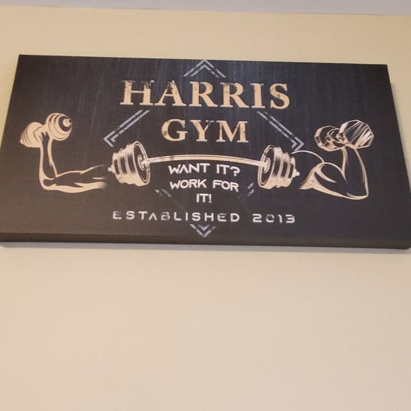 Home Gym Sign No Excuses Custom Name Workout Room Wall Art Cross Fit ...