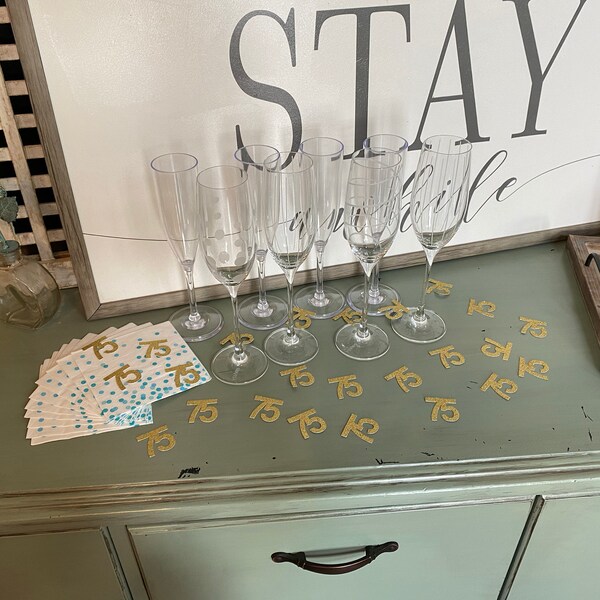 75th Birthday Confetti / 50 Pieces / 75th Birthday Decorations / Custom ...