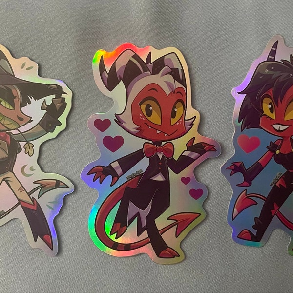 Holographic Vinyl Stickers : Helluva Boss - Etsy