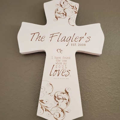 Personalized Anniversary Cross, Religious Wedding Cross, Couple's Gift ...