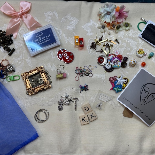 Junk Journal Embellishment Mystery Scoop, Charms, Beads, Ephemera - Etsy