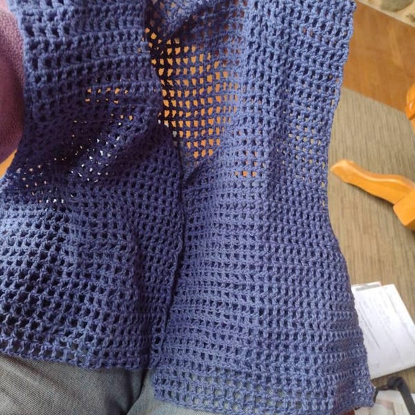 Basic Mesh Sweater Crochet Pattern/ Shrug Sleeves Top/ No Sew Pattern ...