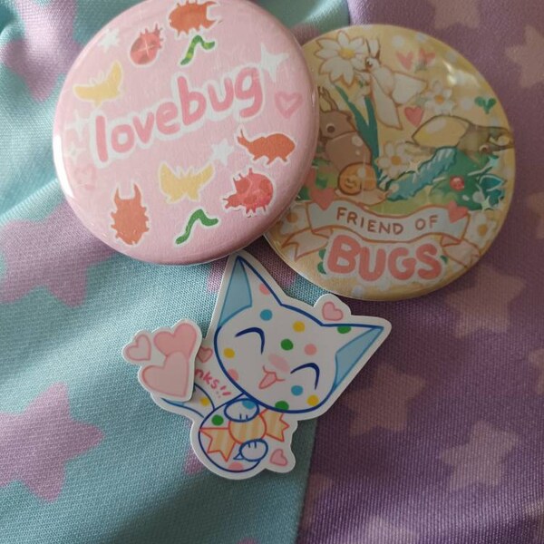 Bug Lovers Buttons | Friend of Bugs | Lovebug - Etsy