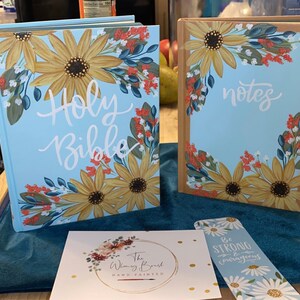 Hand Painted Bible Boho Rainbow Specialized Floral Design | Etsy