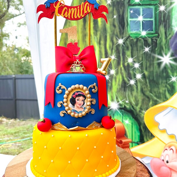 Princess Cake Topper, Series 2 Inspired by Princesses - Gold, Red and ...