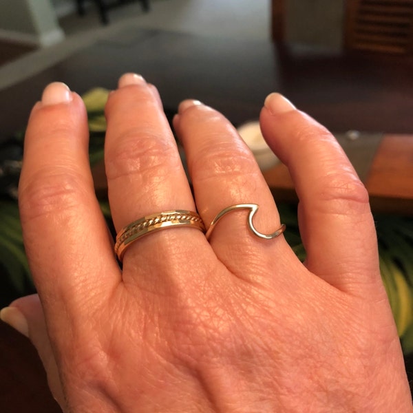 Wave Ring, Ocean Wave Ring, Ocean Ring, Simple Wave Ring, Smooth Wave ...