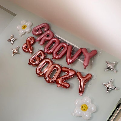 Groovy & Boozy Balloon Banner Dazed and Engaged Bachelorette Boozed and ...