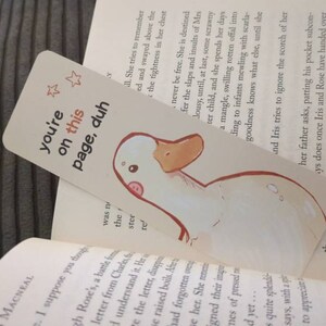 Duck Bookmark You're on This Page Cute Bookmark Double Printed ...