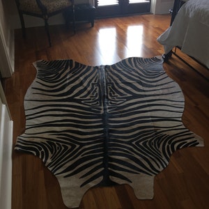 New ZEBRA Printed Cowhide Rug Genuine Natural Hair on - Etsy UK