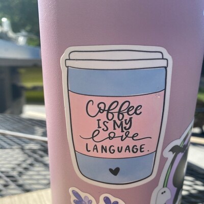 Coffee Cup Sticker, Die Cut Sticker, Waterproof Sticker, Coffee Sticker ...