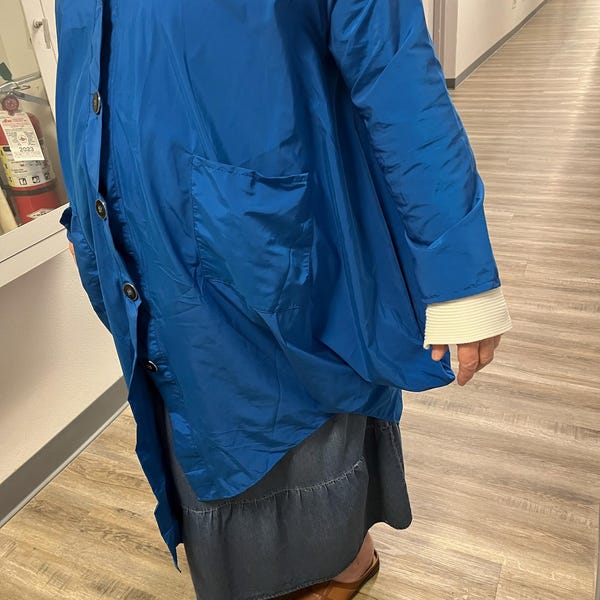 Upcycled Denim Patchwork Coat: Ripped Jean Cape With Hood - Etsy