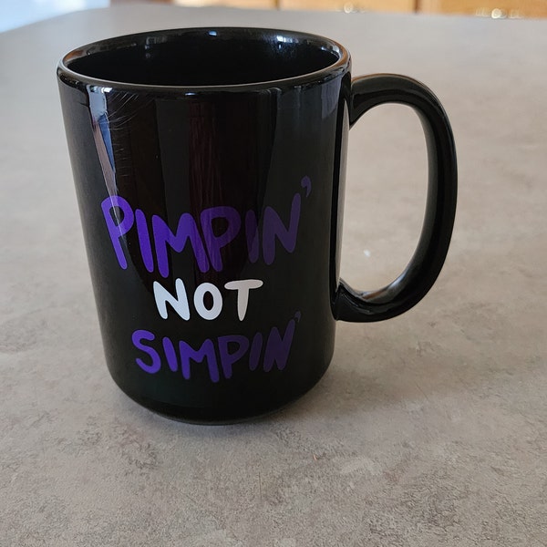 Pimpin' Not Simpin' Hazbin Hotel Mug Valentino Hazbin Hotel Mug Hasbin ...