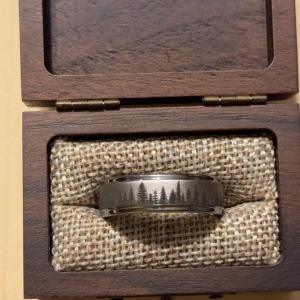 Pine Tree Forest Wedding Ring Silver Tungsten – Pine Tree Forest ...