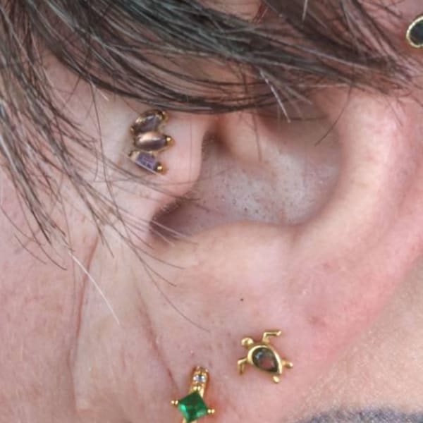 14K Solid Gold Snake Tsavorite Charm Unique Snake Gemstone Pendant ...