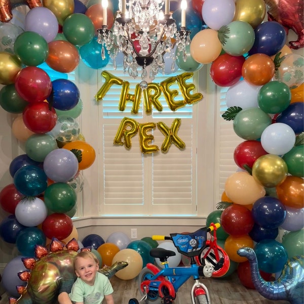 Three Rex Balloons 3 Rex Balloons Dinosaur Party T Rex Balloon Dinosaur ...