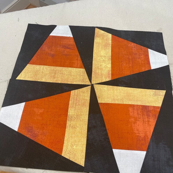 Halloween Candy Corn Quilt Block, Easy Piecing, Beginner PDF Quilt ...
