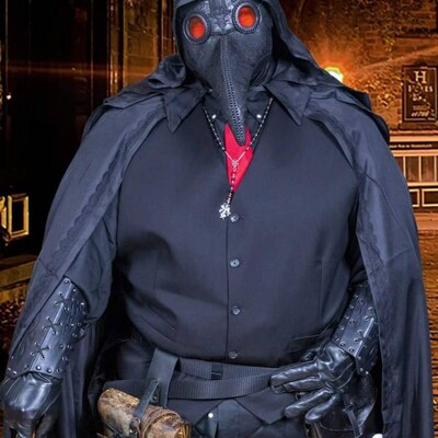 Non-fogging Lenses Plague Doctor Mask Bird Skull Leather Black ...