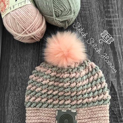 Handmade Knit Coffee Beanie in Cream and Orange Wool-blend - Etsy