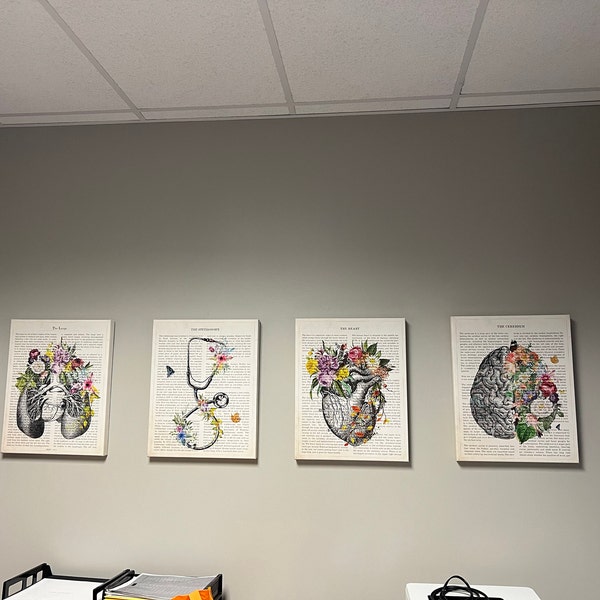 Heart Flower Anatomy Print, Medical Poster, Cardiologist Gift Idea ...