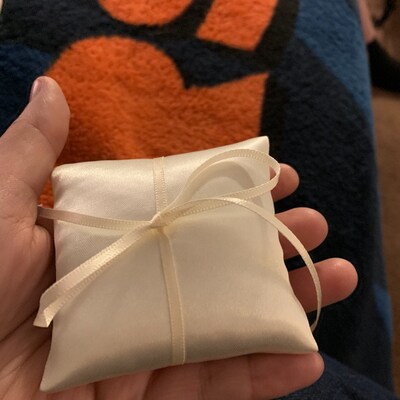 Small Ring Pillow, Ivory Satin Engagement Ring Pillow, Mini Ring Bearer ...