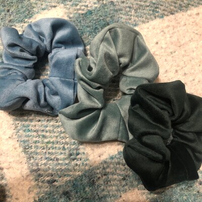 Velvet Blues Scrunchie Set Blue Velvet Scrunchies Cozy Winter ...