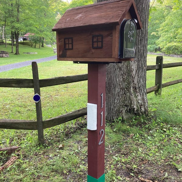 Rustic Mailbox Amish Handmade Wooden Rustic Reclaimed Lumber With Metal ...