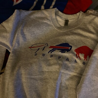 Lets Go Buffalo Pattern Blue Crewneck Sweatshirt Buffalo - Etsy