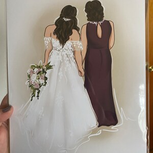 Mother of the Bride Illustration/ Mother of the Groom Illustration With ...