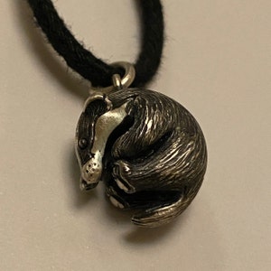 Badger Necklace, Baby Badger Jewelry, Solid Silver Animal Charm ...