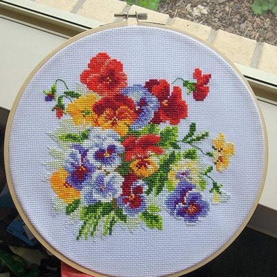 Summer Bouquet Cross Stitch Patterns, Peony Cross Stitch Patterns, Summer Cross Stitch Pattern ...