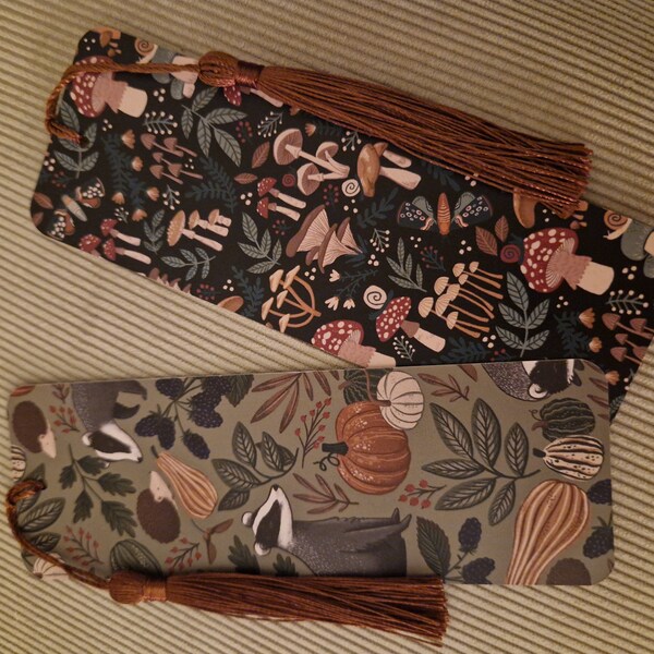 Badgers and Gourds Bookmark. Pumpkins, Hedgehog Autumnal- With or ...