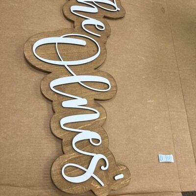 Large Last Name Sign, Cut Out Last Name Sign, Wedding Name Sign, Double ...