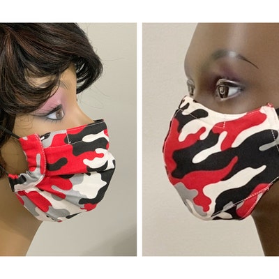 Red and Black Camo Fabric by the Yard, Camouflage Fabric, Red Camo, Red ...