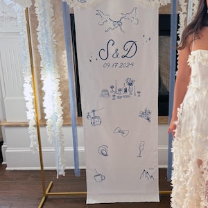 Whimsical Wedding Oval Menu Cards With Guest Names Handdrawn Quirky 5x7 ...