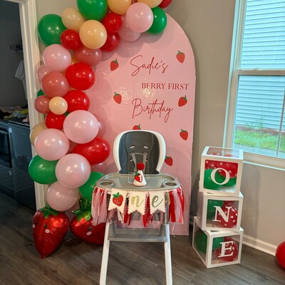 Berry First Birthday Decal Happy Birthday Party Backdrop First Birthday ...