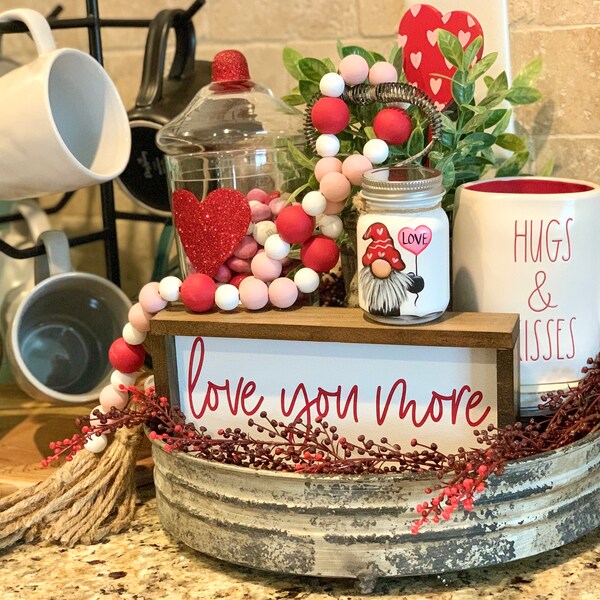 Valentines Day Gnome Mini Mason Jar, Love Perfect Mason, Tiered Tray Decor - Etsy