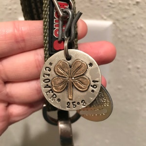 Custom Dog Id Tag Brass Four Leaf Clover - Etsy
