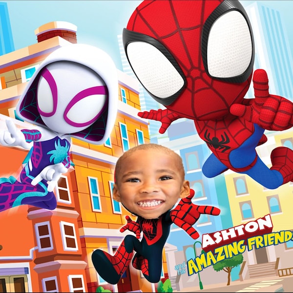 Spidey and Friends Birthday Logo: Custom Name (digital File) - Etsy