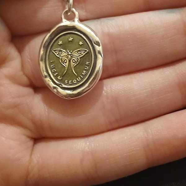 Spooky Ghost Halloween Wax Seal Necklace Pendant, Handmade Sterling ...