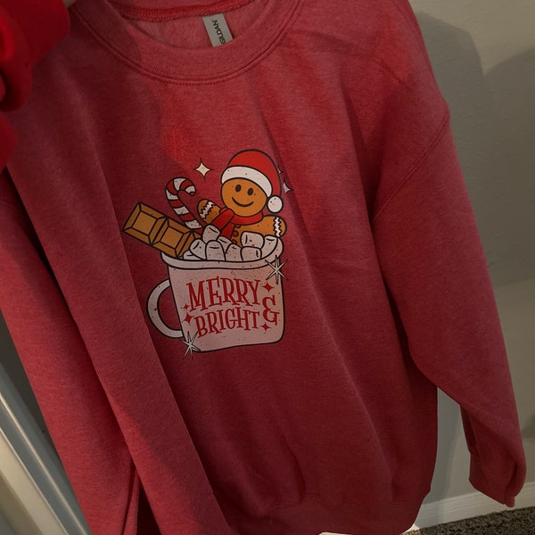 Retro Gingerbread Christmas Sweatshirt, Merry Christmas, Christmas ...