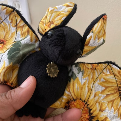 Black Sunflower Bat Plush Stuffed Animal Softie - Etsy