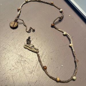 Wrap Boho Hemp Anklet or Bracelet, Crocheted With Wood Beads on Ombre ...