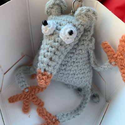Crochet Rat Keychain, Сrochet Mouse Keychain, Knit Rat Keychain, Rat ...