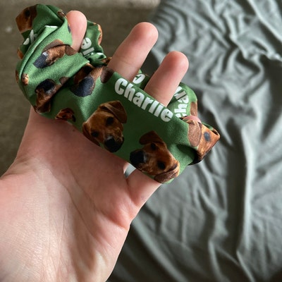 Personalized Dog Faces Scrunchie Hair Tie, Funny Dog Faces Scrunchy ...