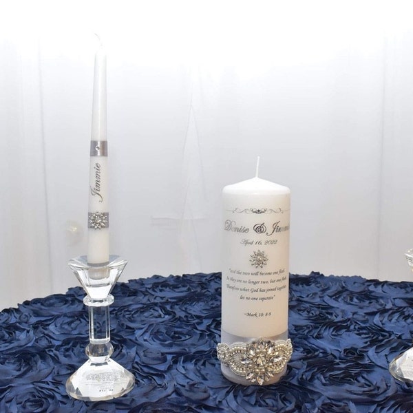 Personalized Unity Candle Set for Wedding, Personalized Wedding Unity ...
