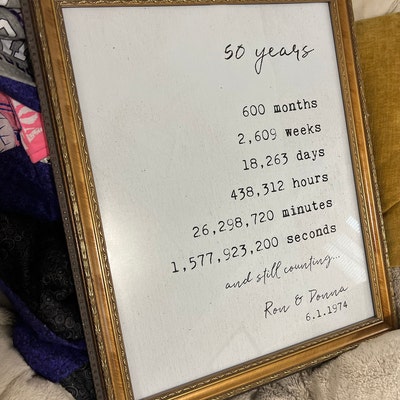 Custom Anniversary Countdown Sign, Personalized Anniversary Gift ...