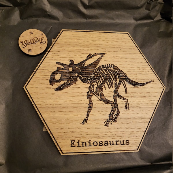 Dinosaur Wall Decor Fossil Bones Wooden Art / Plaque - Nursery / Kids ...